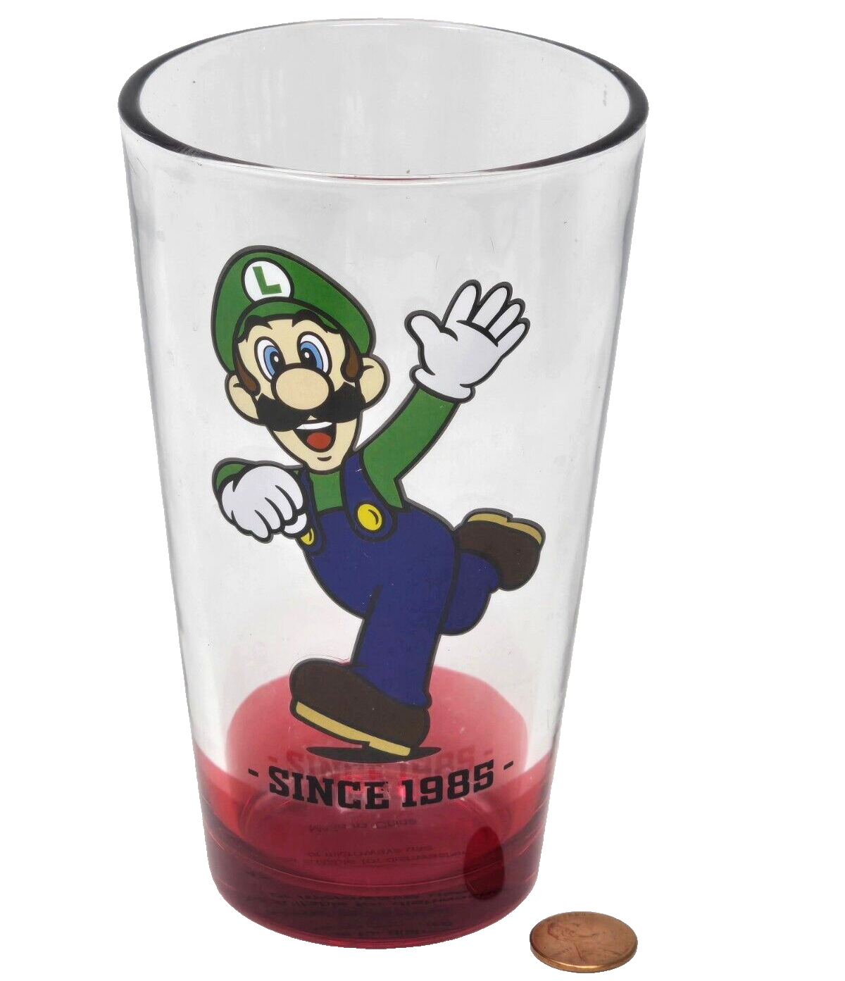 LUIGI 16 FL OZ Pint Drinking Glass Nintendo Super Mario Bros Since 1985 ...