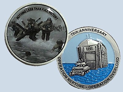 OPERATION NEPTUNE OVERLORD 75TH ANNIVERSARY D-DAY WWII 1.75" CHALLENGE ...