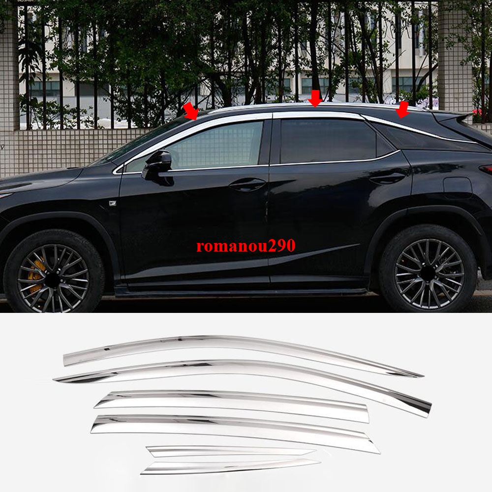 6X For Lexus RX350 450h 2018-2020 Chrome Window Visor Vent Shades Sun ...