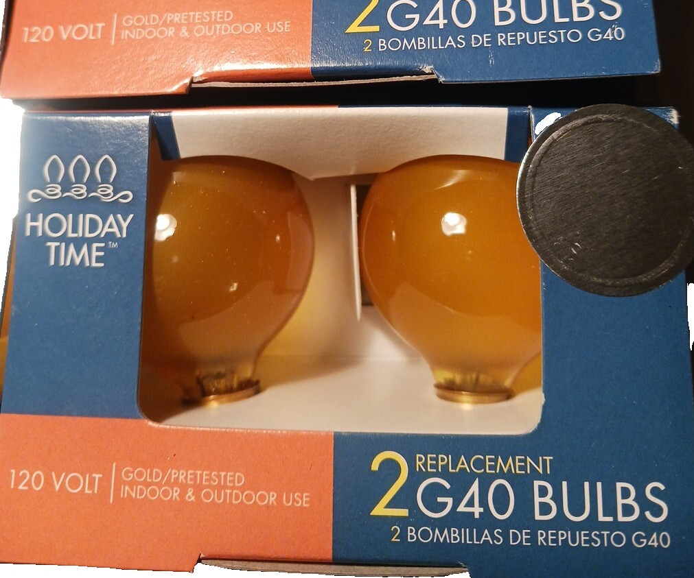 8 Light Bulbs G40 Globe Gold Candelabra Base Replacement Indoor Outdoor ...