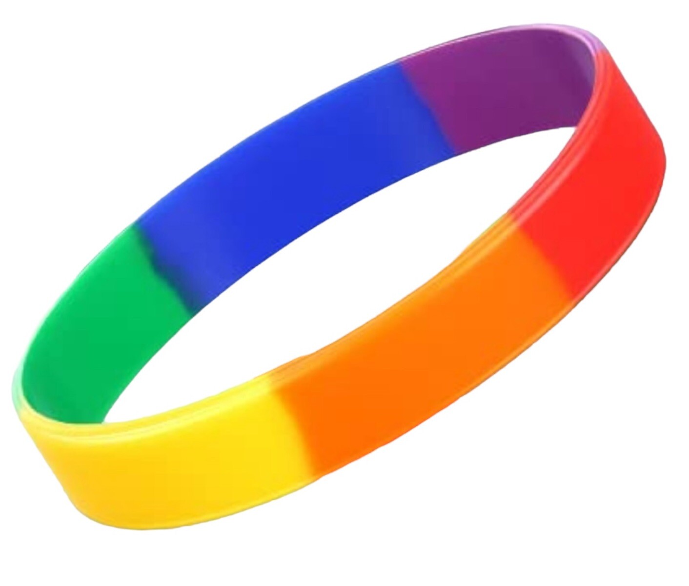 Rainbow Silicone Bracelet Wristlet LGBT LGBTQ+ Wristband Lesbian Gay ...