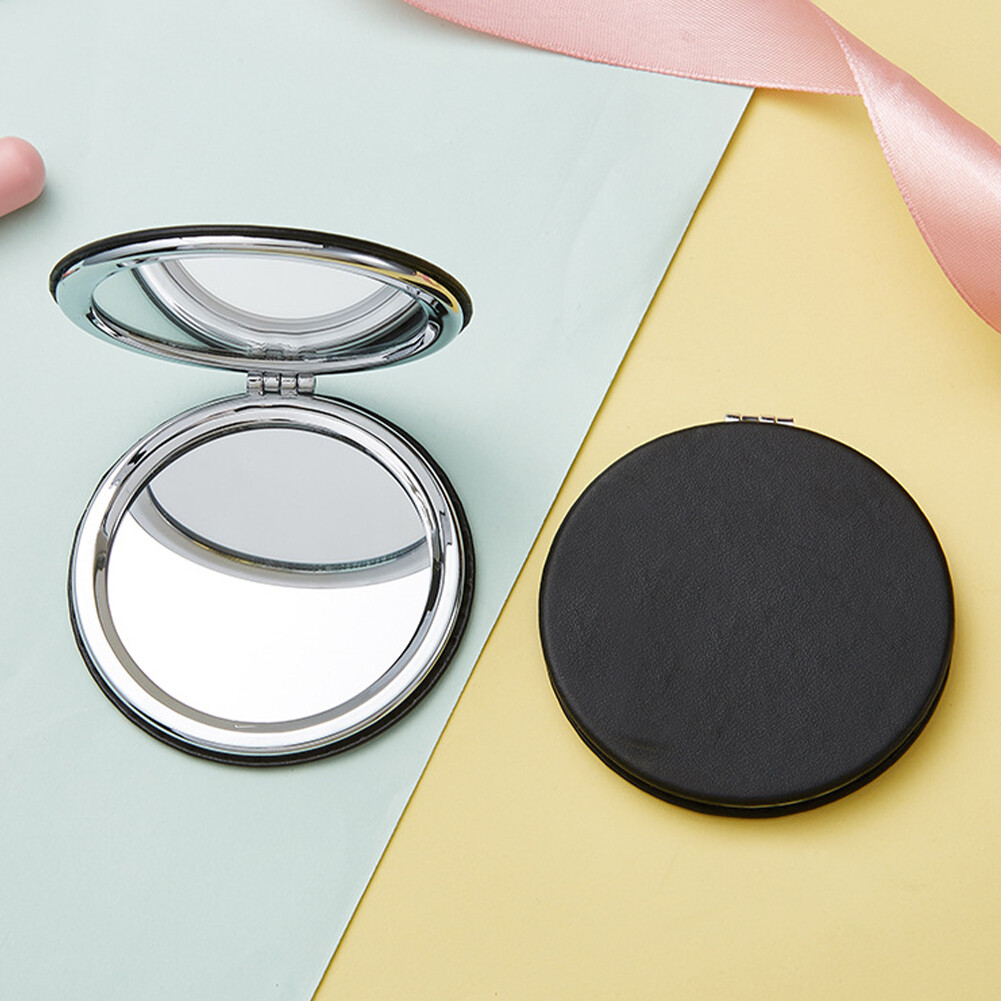 7cm 1X 2X Makeup Mirror Normal Enlarged Round Folding Purse Double ...