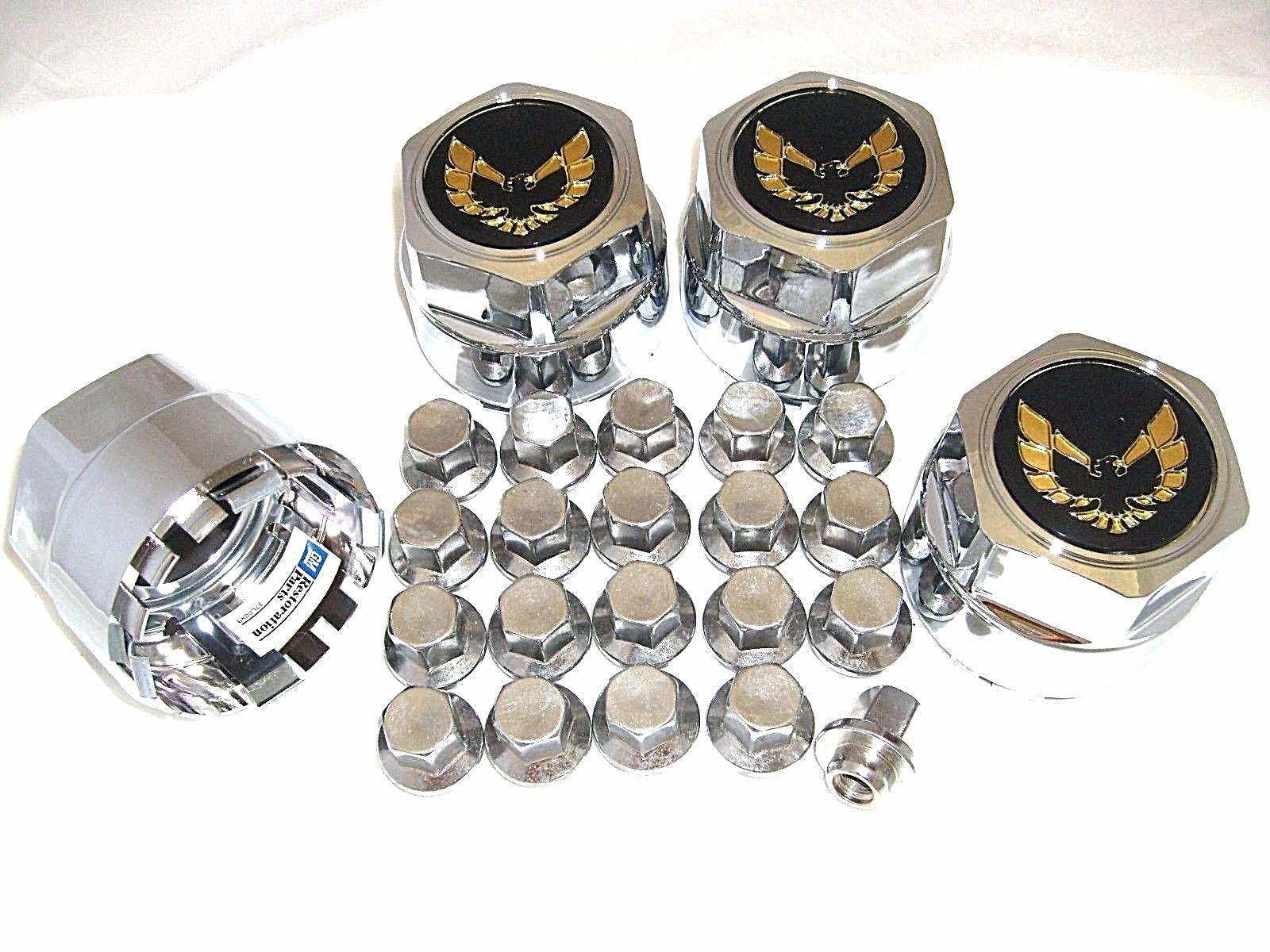 TRANS AM 15X8 ALUMINUM SNOWFLAKE WHEEL KIT W/ CENTER CAPS & LUG NUTS ...