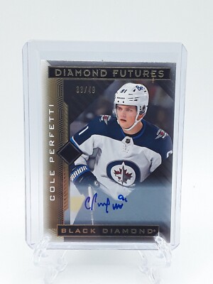 2021-22 Black Diamond Cole Perfetti Diamond Futures Gold Auto /49 Jets ...