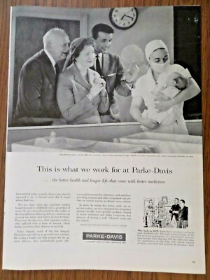 1958 Parke Davis Co Ad This is what we work for at Parke-Davis ...