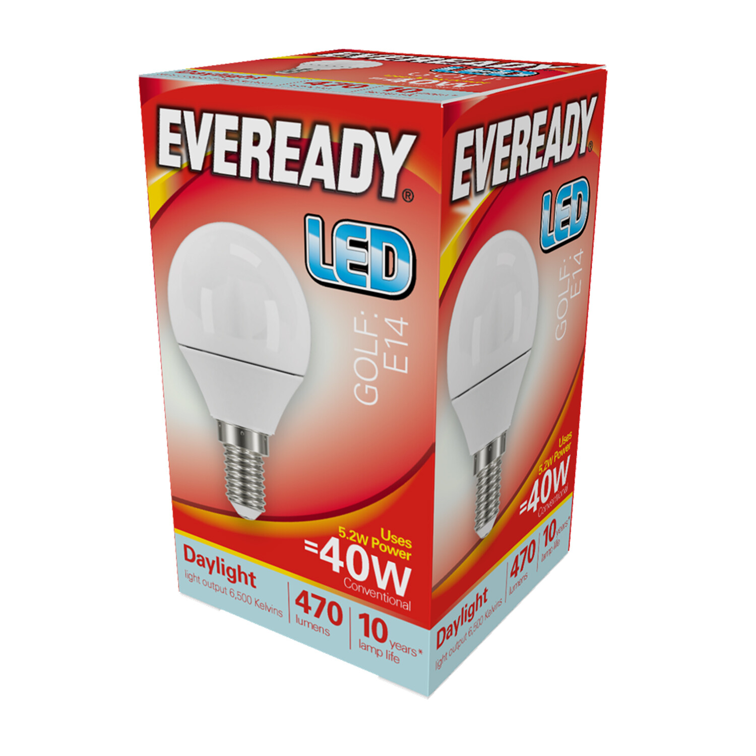 Eveready LED Bulbs Golf and Candle 5.2 W=40 W SCREW/BAYONET WARM WHITE ...