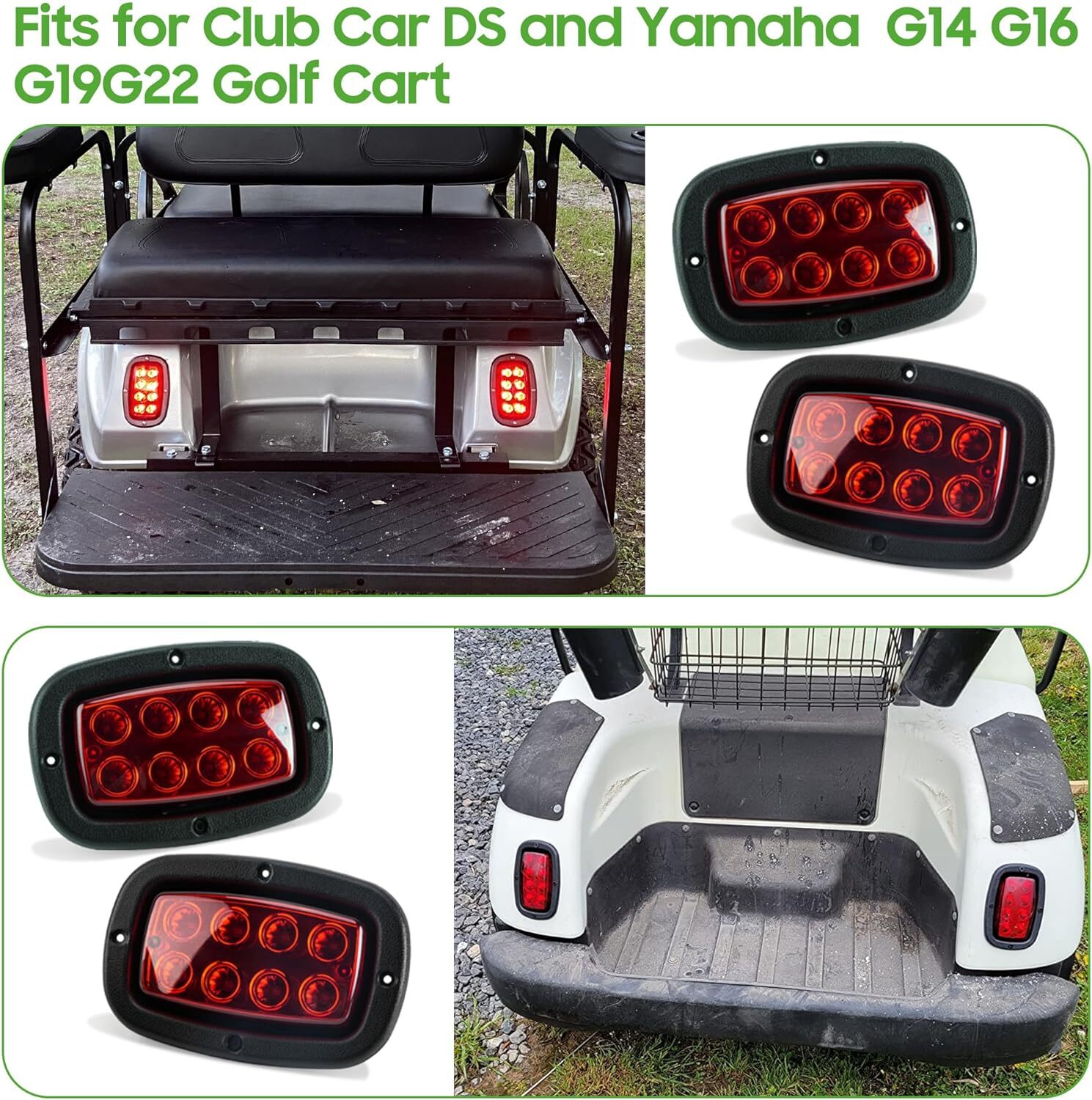 Golf Cart LED Rear Taillight for Club Car DS &Yamaha G14 G16 G19 G22 ...