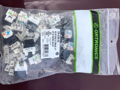 1 bag of 25- Ortronics or-ks6-00 Legrand category 6 keystone RJ-45 ...