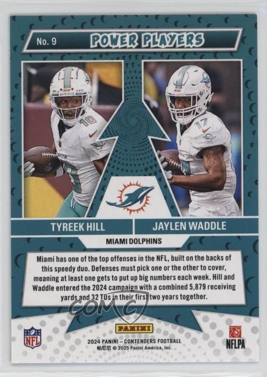 2024 Panini Contenders Power Players Tyreek Hill Jaylen Waddle #9 1e96 ...