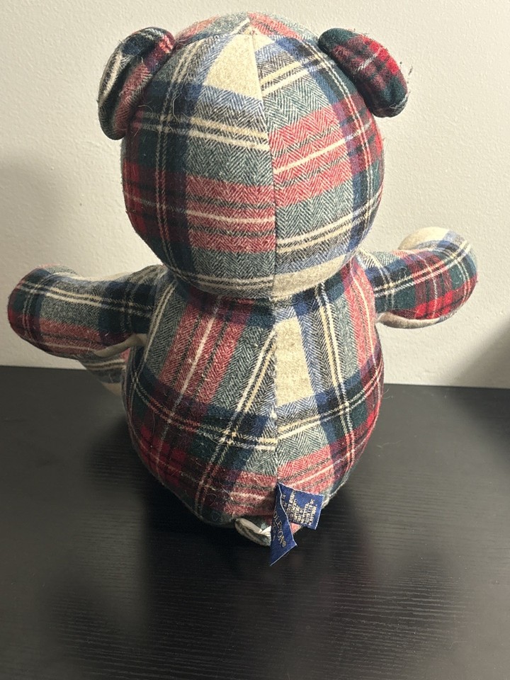 Plaid Pendleton by Gund Teddy Bear, 17" Seated Plush, Rare, Excellent ...