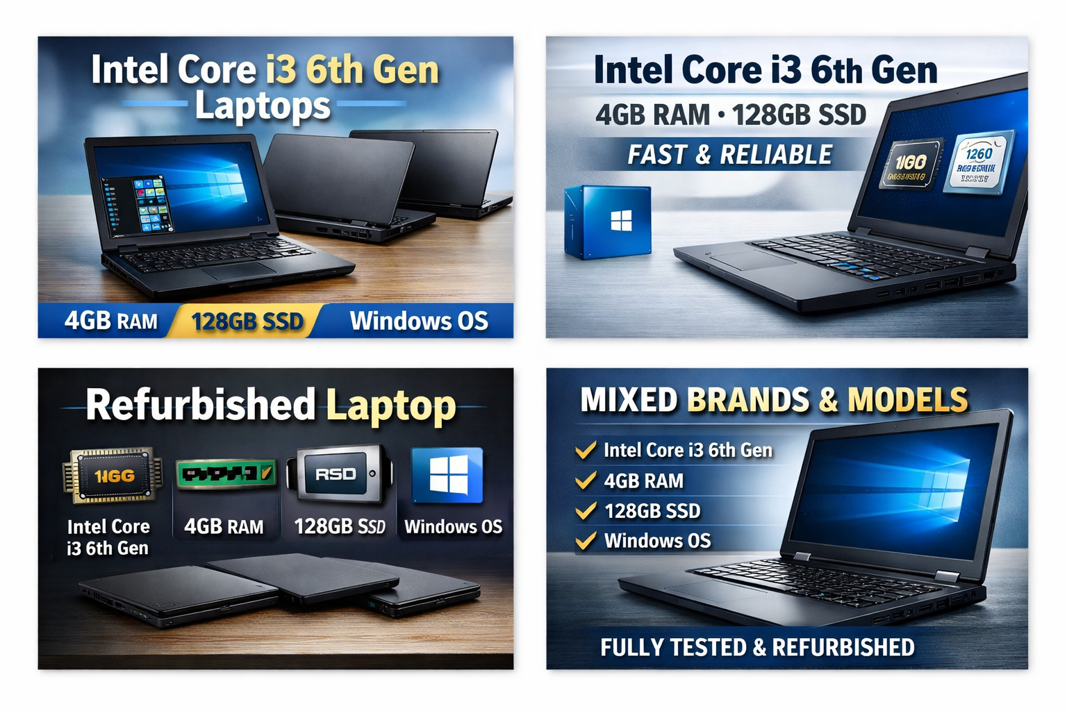 Fast Cheap Laptop Intel Core i3 6th Gen 4GB RAM 128GB SSD Windows 10 ...