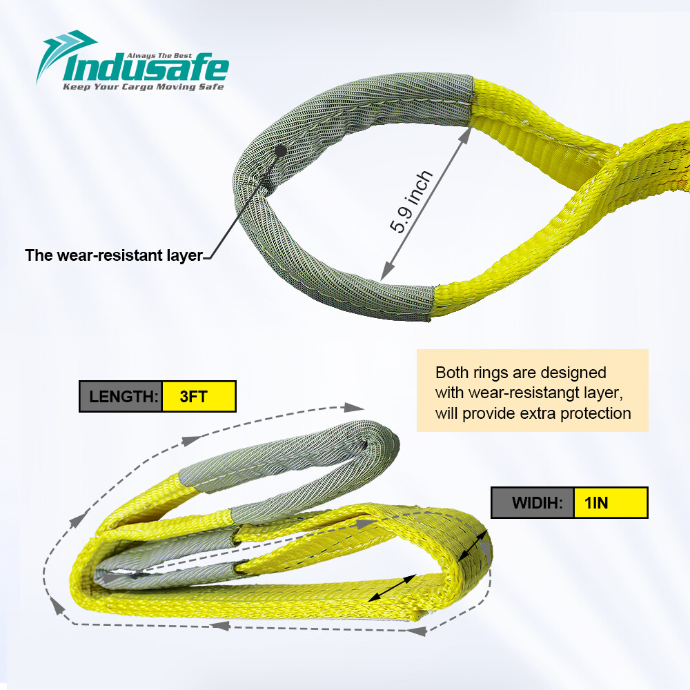 Indusafe Rigging Moving Lifting Straps Industrial Web Sling 3100LBS 3/6 ...