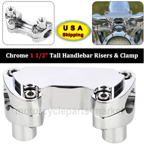 1 1/2'' Tall Handlebar Risers Clamp Fit For Harley Fat Boy Softail ...