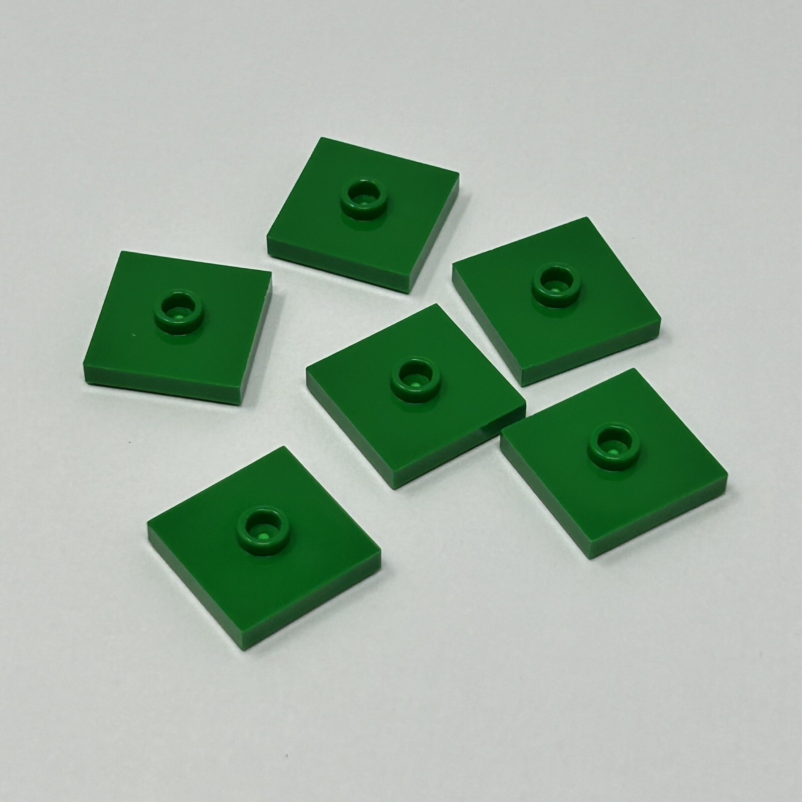 87580 LEGO Plate Modified 2x2 w/ Groove 1 Stud Center Jumper GREEN (6 ...