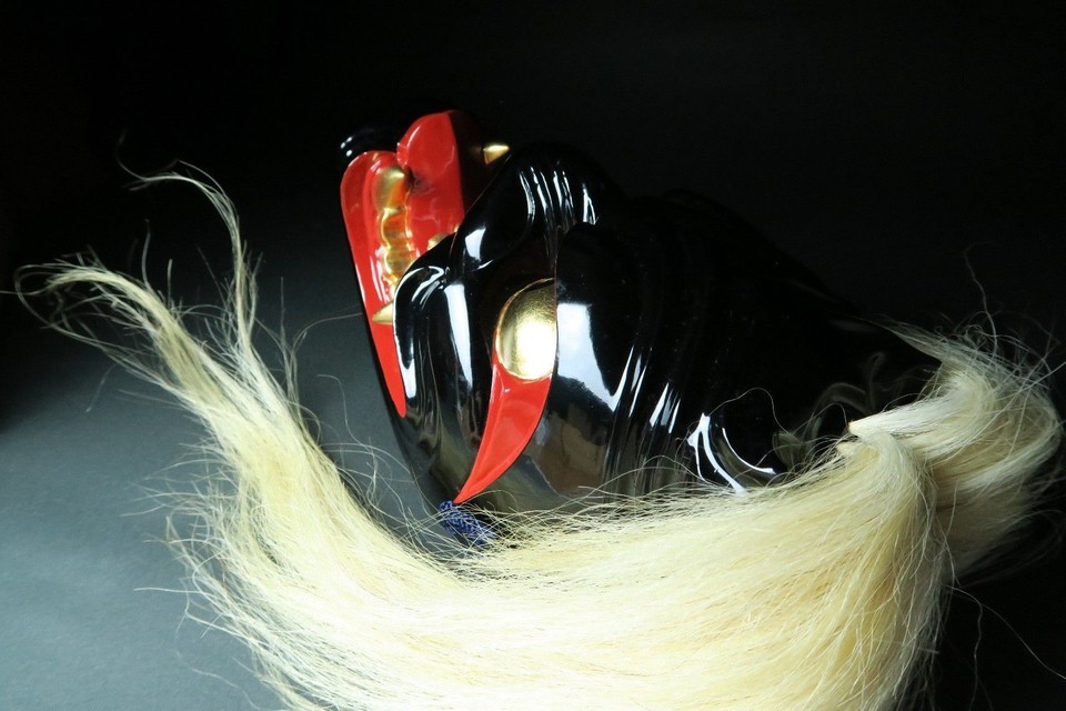 Master Craftsmanship! Japanese Wooden BURYU ONI Mask Japan Kagura Dance ...