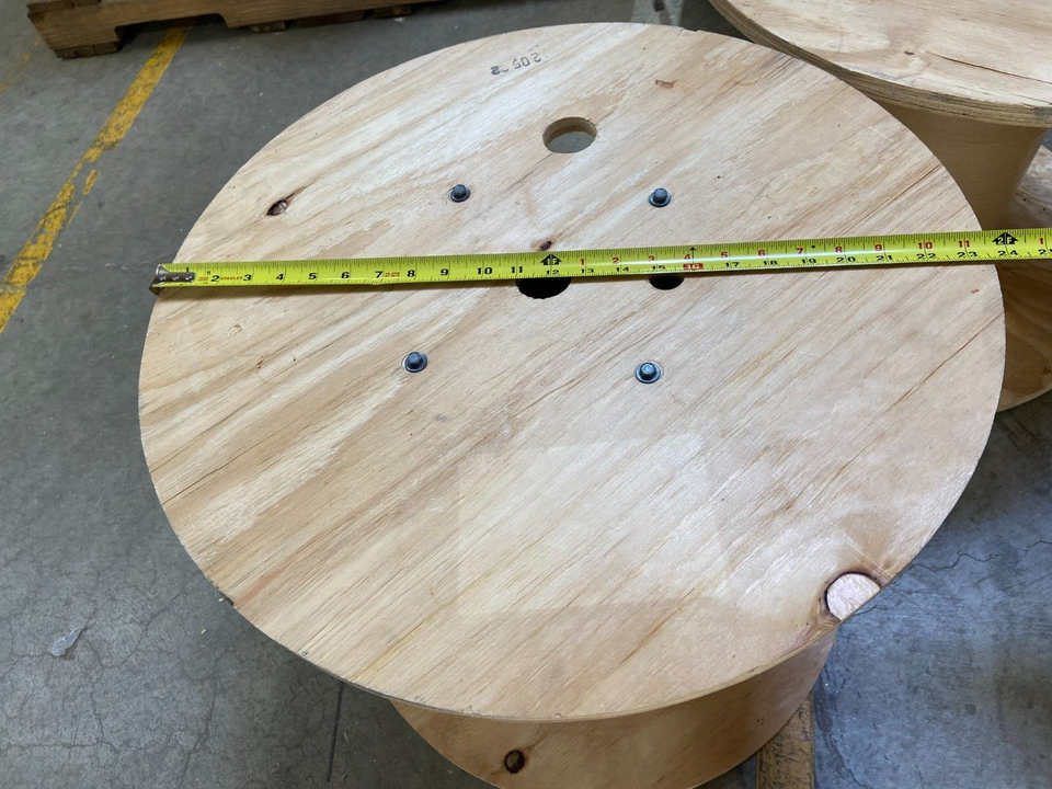 24" X 19 inch Tall wood cable reel wooden wire spool holds table | eBay