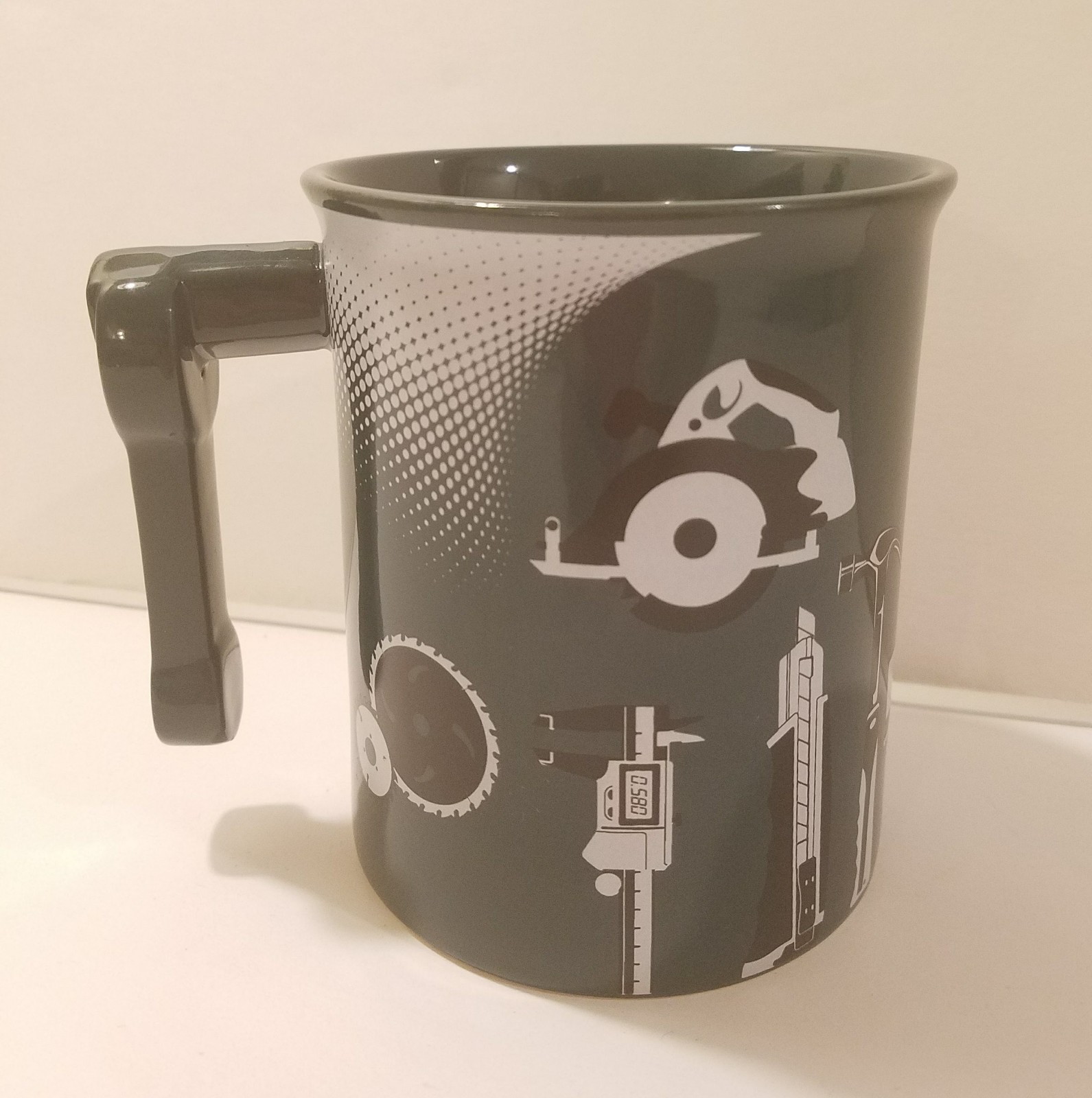 Menards Collectible Green Ceramic Coffee Mug Cup, Tools Saws Carpentry ...