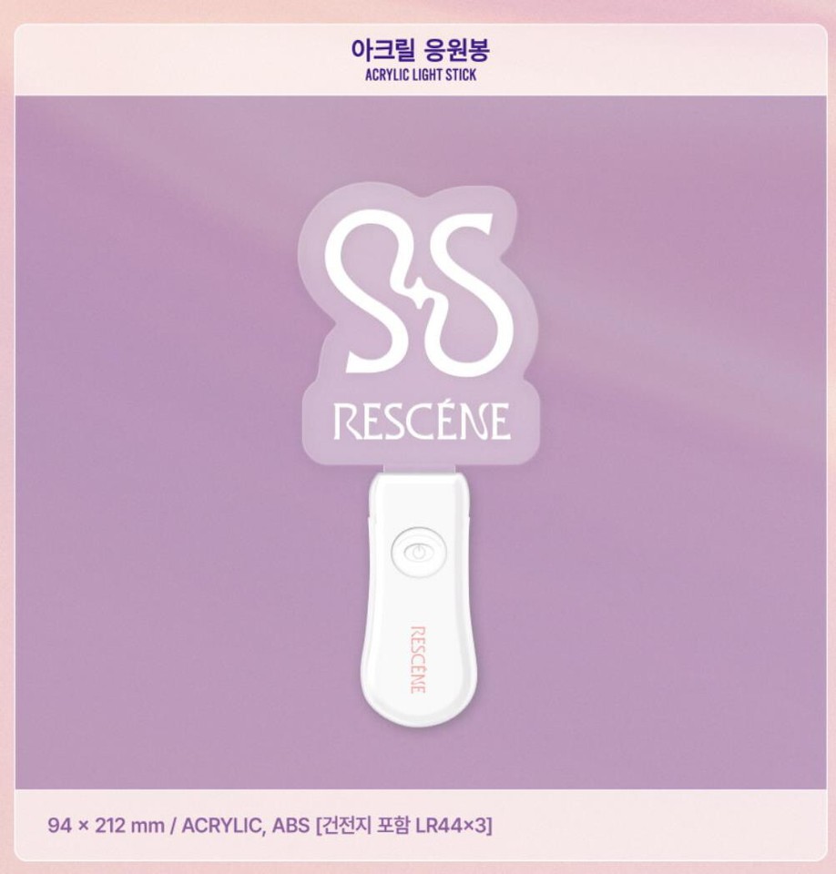 RESCENE Re:Scene OFFICIAL MD GOODS Acrylic Light Stick + PHOTOCARD ...