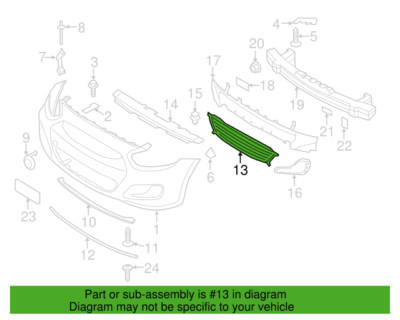 OEM Front Bumper Lower Grille for 2012 2013 2014 Hyundai Accent ...
