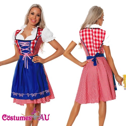 Ladies Oktoberfest Beer Maid Wench German Bavarian Heidi Fancy Dress ...