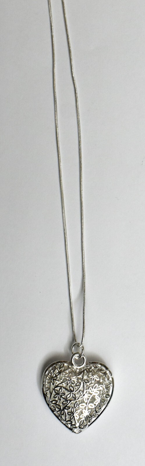 Sterling Silver Puffed Heart Pendant Necklace .521 Oz Silver. Content ...
