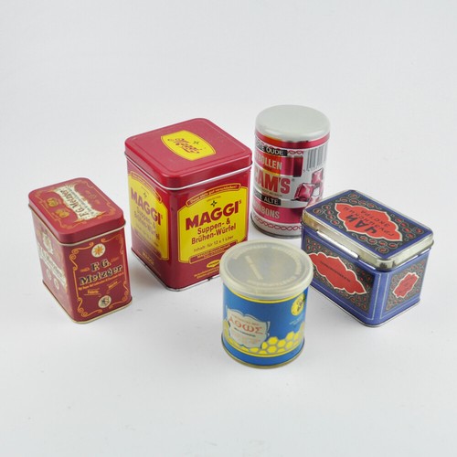 5 Blechdosen - Maggi - F.G.Metzger Lebkuchen - Hustenbonbons - Honig ...