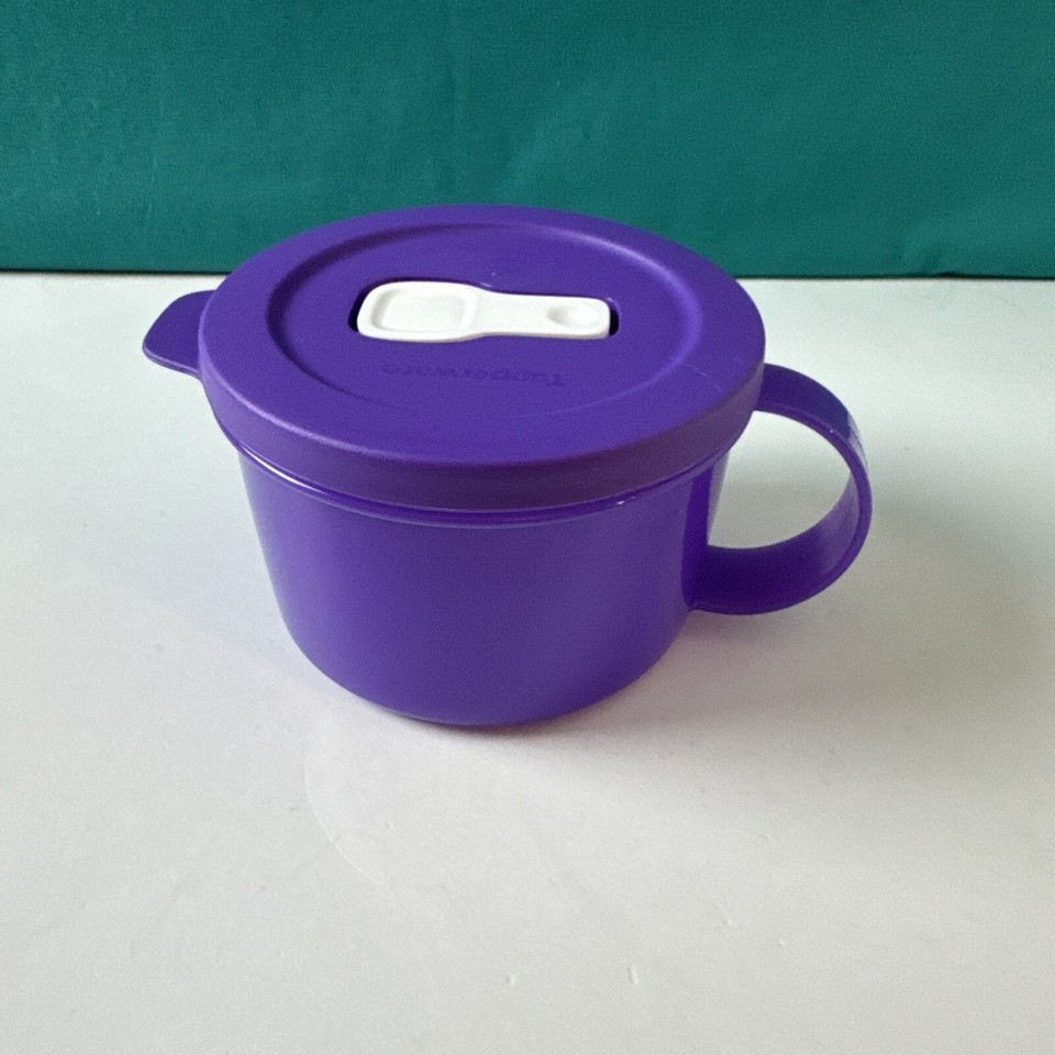 Tupperware Crystalwave Plus soup mug microwavable Purple 2 cup / 500ml ...