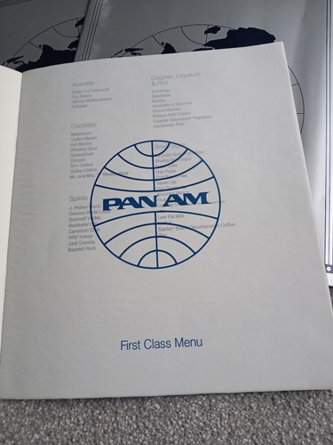 VINTAGE PAN AM FIRST CLASS MENU'S 11" X 9.5" X 3 And 1 Smaller ...