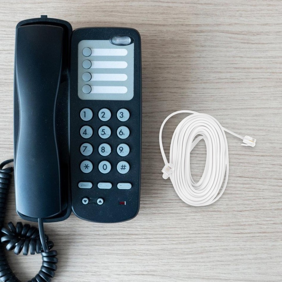 Landline Phone Cord with RJ11/RJ14 6P4C Connector for Telephone Line ...