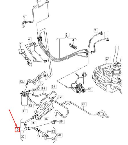 Volkswagen Eos Fuel Hose Line 1K0130307CC OEM | Genuine OEM