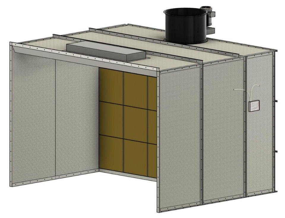 Paasche 10' Walk-In Paint Spray Booth (1 or 3 Ph Motor) -Made in The ...