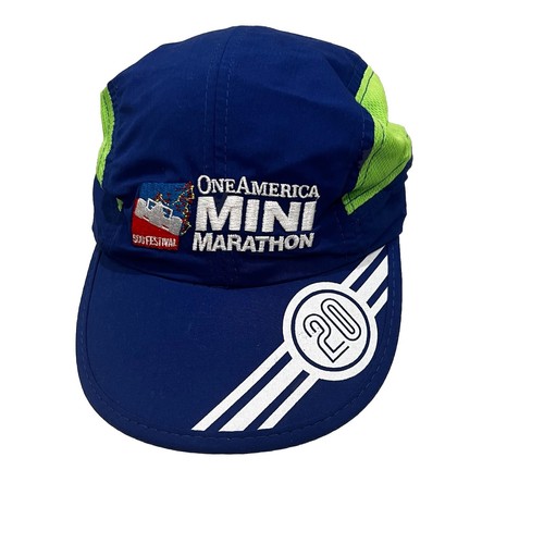 One America MINI Marathon Indy 500 Festival Runners Hat Cap blue Green ...