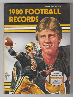 1980 Official NCAA Football Records Paperback Book Mark Herrmann front ...
