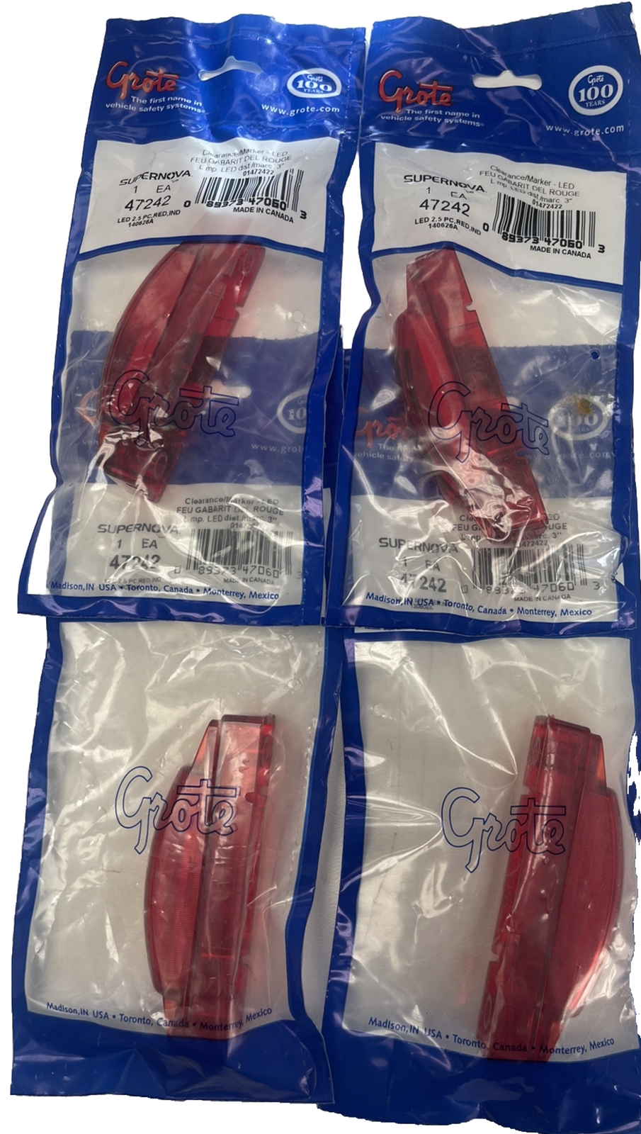 Grote 47242-3 SuperNova 3" Red Thin-Line Center Clearance Marker LED ...