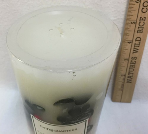 Candle Pillar 6" Eucalyptus & Red Berry Scented White Living Quarters ...