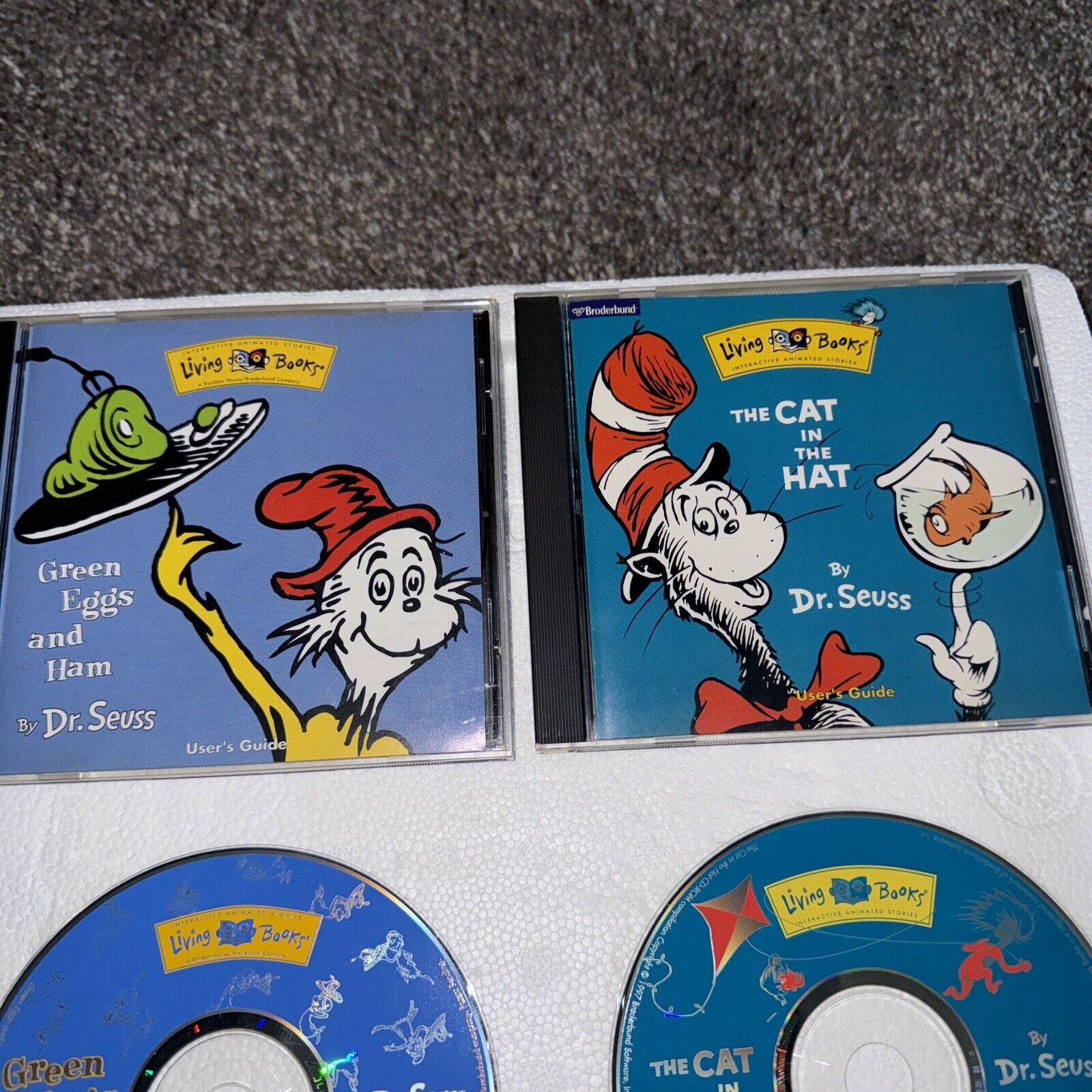 Dr Seuss Living Books Green Eggs And Ham Cat In The Hat Pc Cd Rom