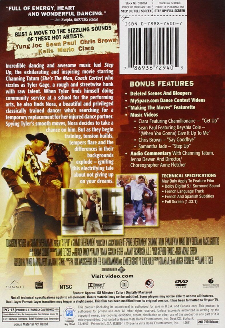 Step Up (DVD, 2006, Full Frame) for sale online | eBay