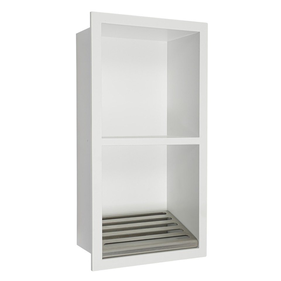 2 Tiers Stainless Bathroom Recess Recessed Storage Cabinet Wall ...