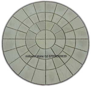 2.56M BUFF ROTUNDA CIRCLE PATIO PAVING SLABS STONE GARDEN (DELIVERY ...