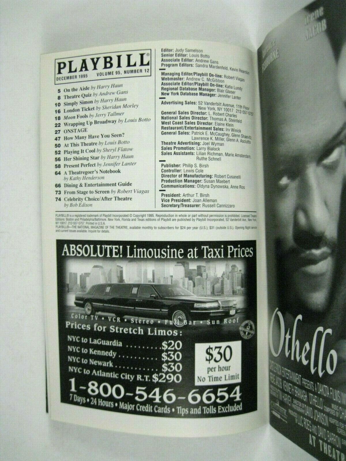 Hello Dolly Playbill 1995 Lunt Fontaine Theater Ticket Carol Channing ...