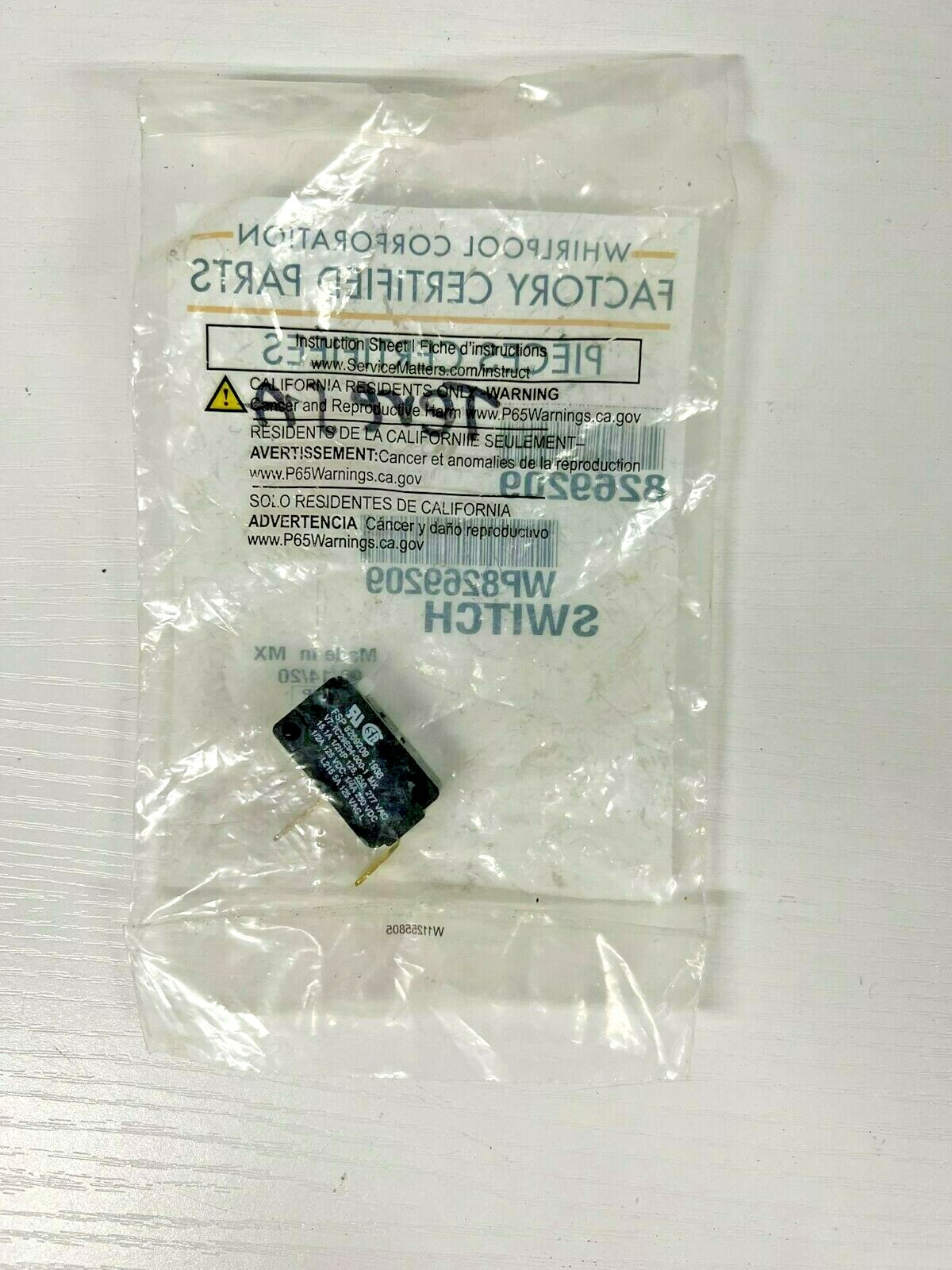 Whirlpool Kenmore Dishwasher Switch Assembly 8269209 8524476 for sale ...