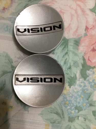 Vision Wheel Center Hub Cap Silver 2-1/8"OD Snap In C469S Set of Two (2 ...
