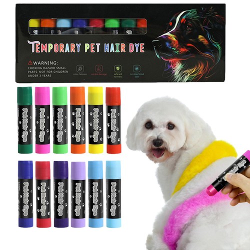 12Pcs Pet Paint Pen, Temporary Dog Hair Dye, Non-Toxic Dog Safe Color ...