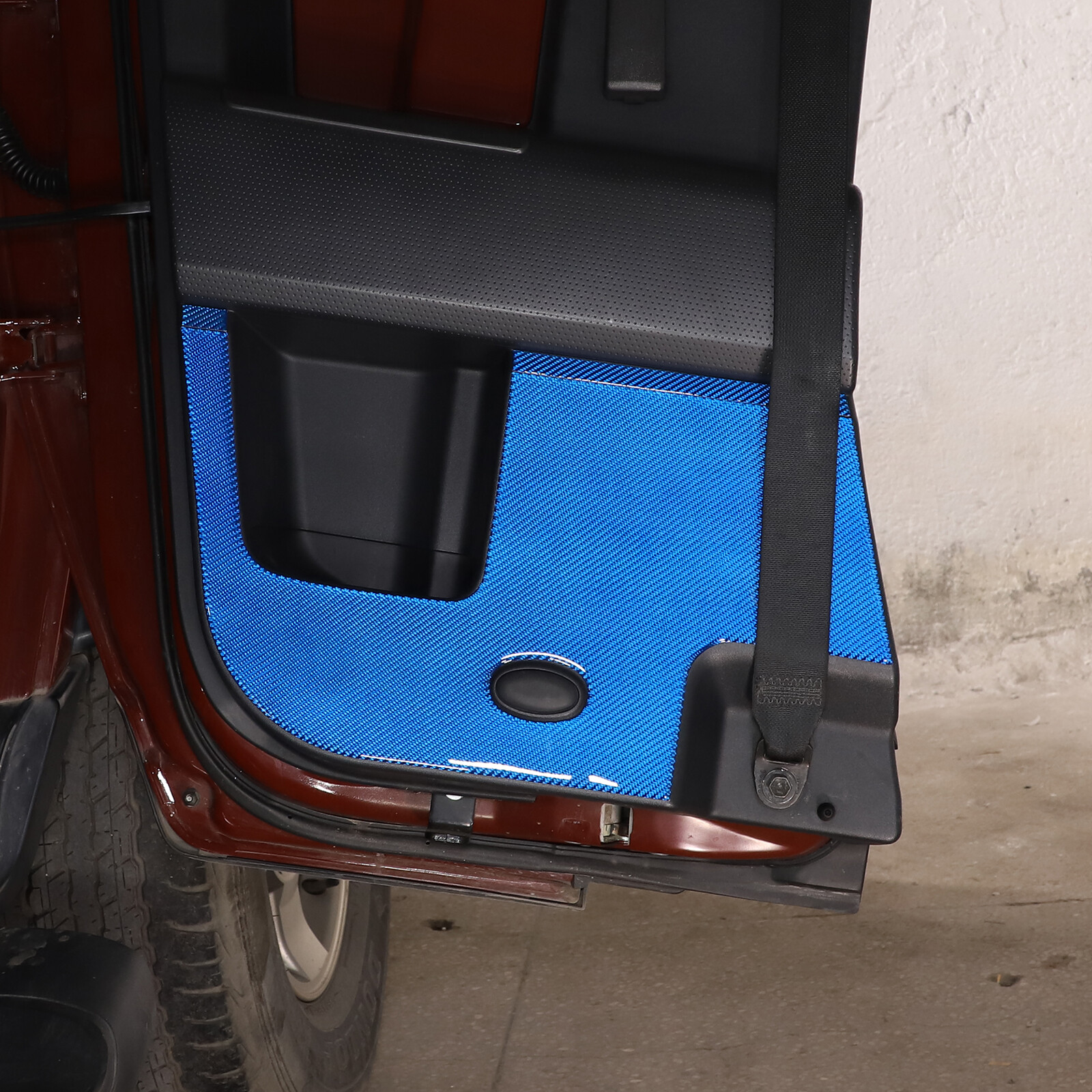 Blue Carbon Fiber Rear Door Bottom Kick Trim Panel For Toyota FJ ...