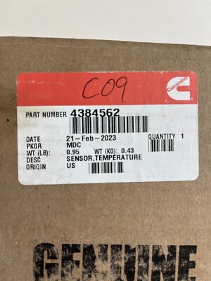 Genuine Cummins Sensor, Temperature #4384562 | eBay