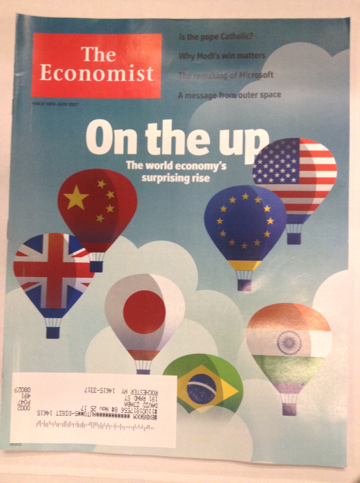 The Economist Magazine The World Economy's Rise March 18-24, 2017 ...