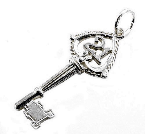 STERLING SILVER 21ST BIRTHDAY KEY CHARM | eBay