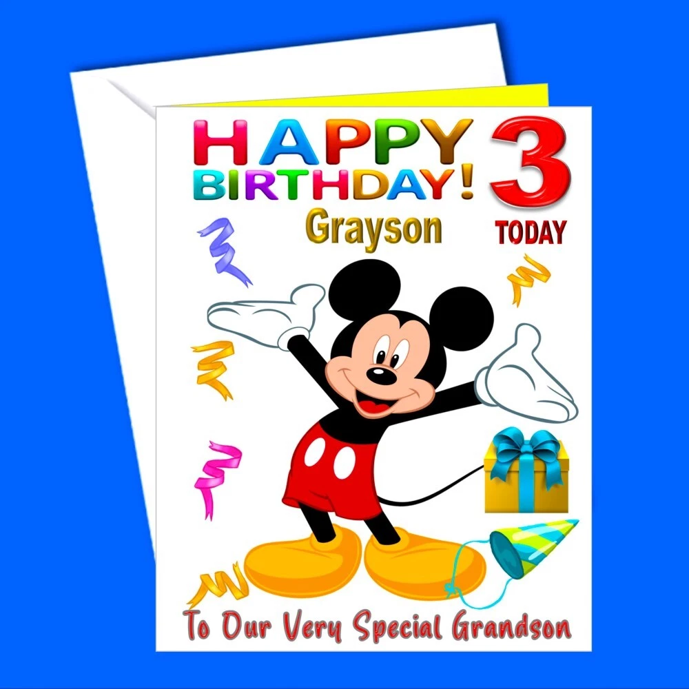 Handmade Mickey Mouse Birthday Cards