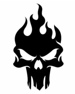 Skull Flame Motorcycle Racing JDM Vinyl Decal Sticker Window Toolbox ...