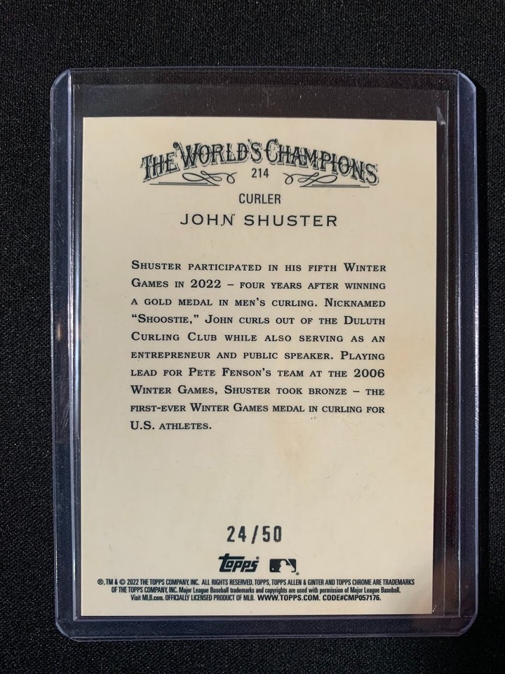 2022 Topps Allen And Ginter Chrome John Shuster (Curler) Gold Refractor ...